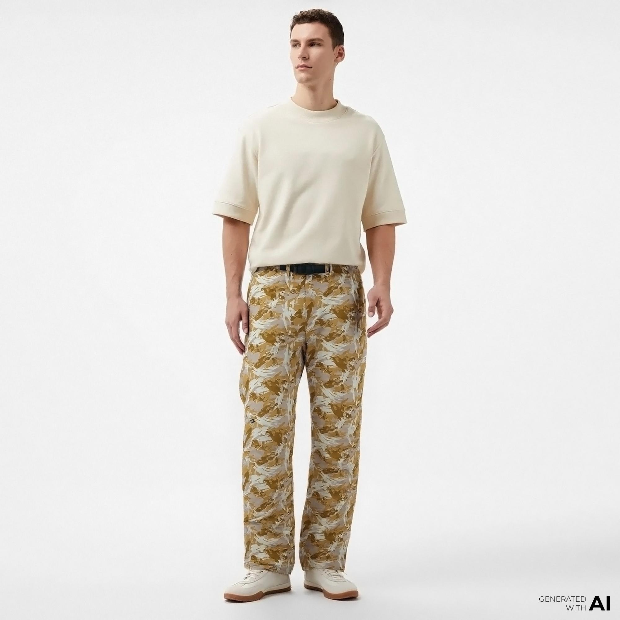 Converse Camo Erkek Bej/Gri Pantolon 10026569-211 | FashFed