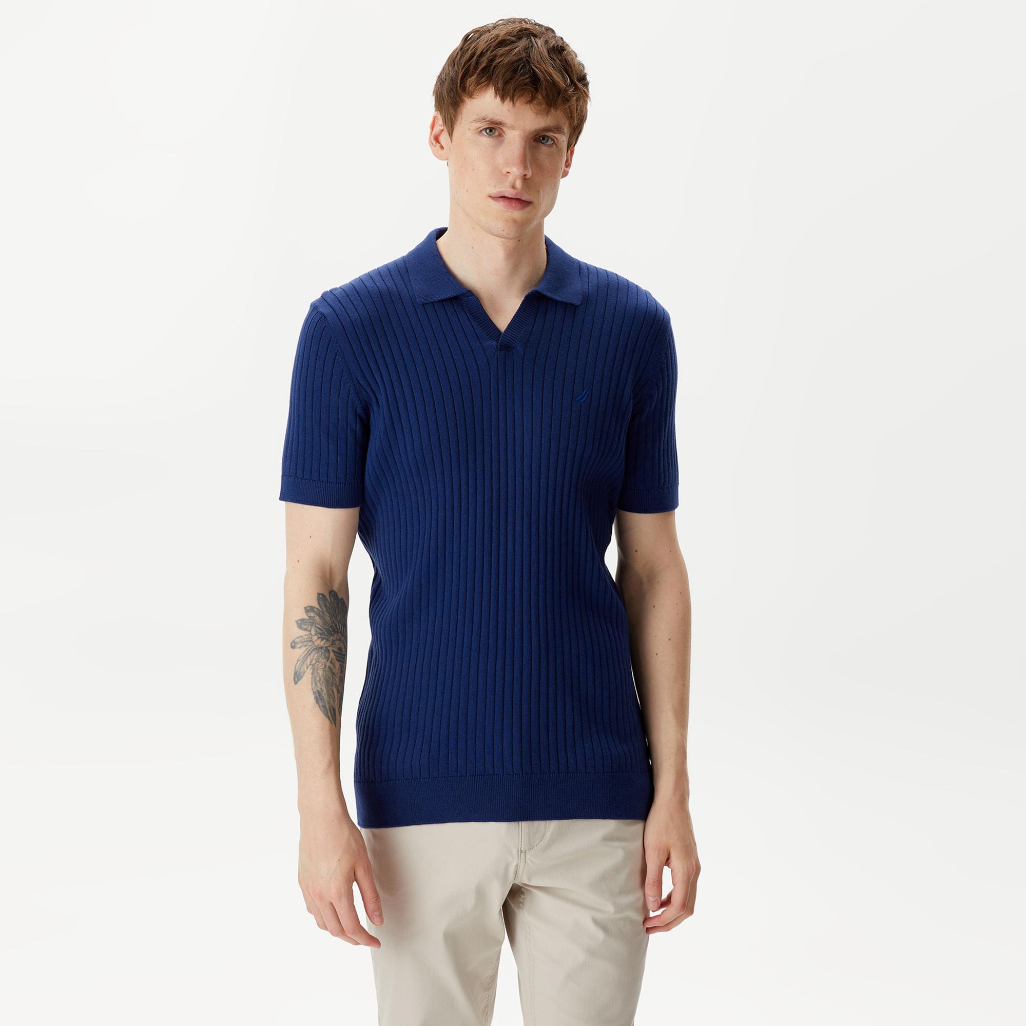 Nautica Erkek Mavi Classic Fit Kısa Kollu Kazak S45003T-4JN | FashFed