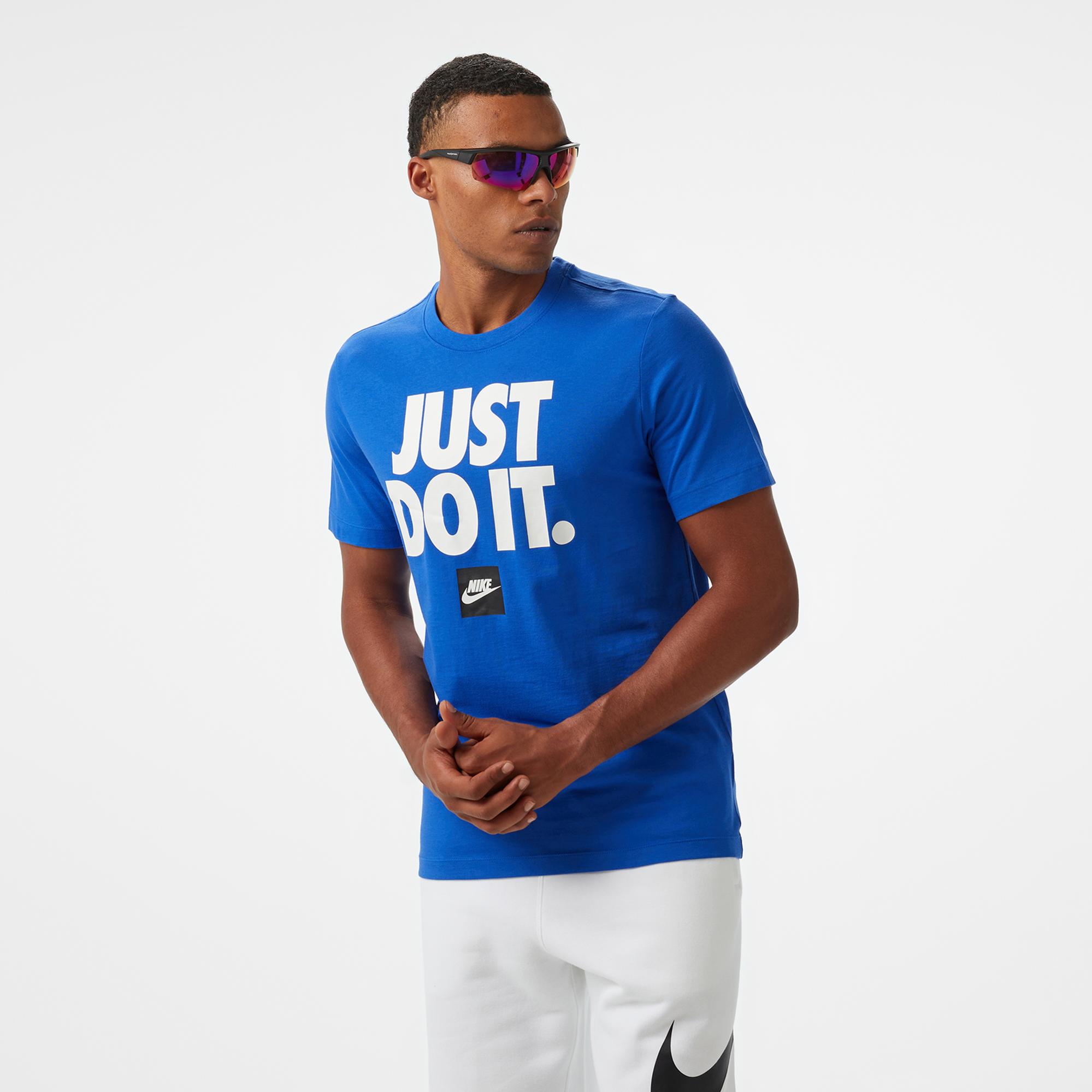 Nike Sportswear Verbiage Erkek Mavi T-Shirt DZ2989-480 | FashFed