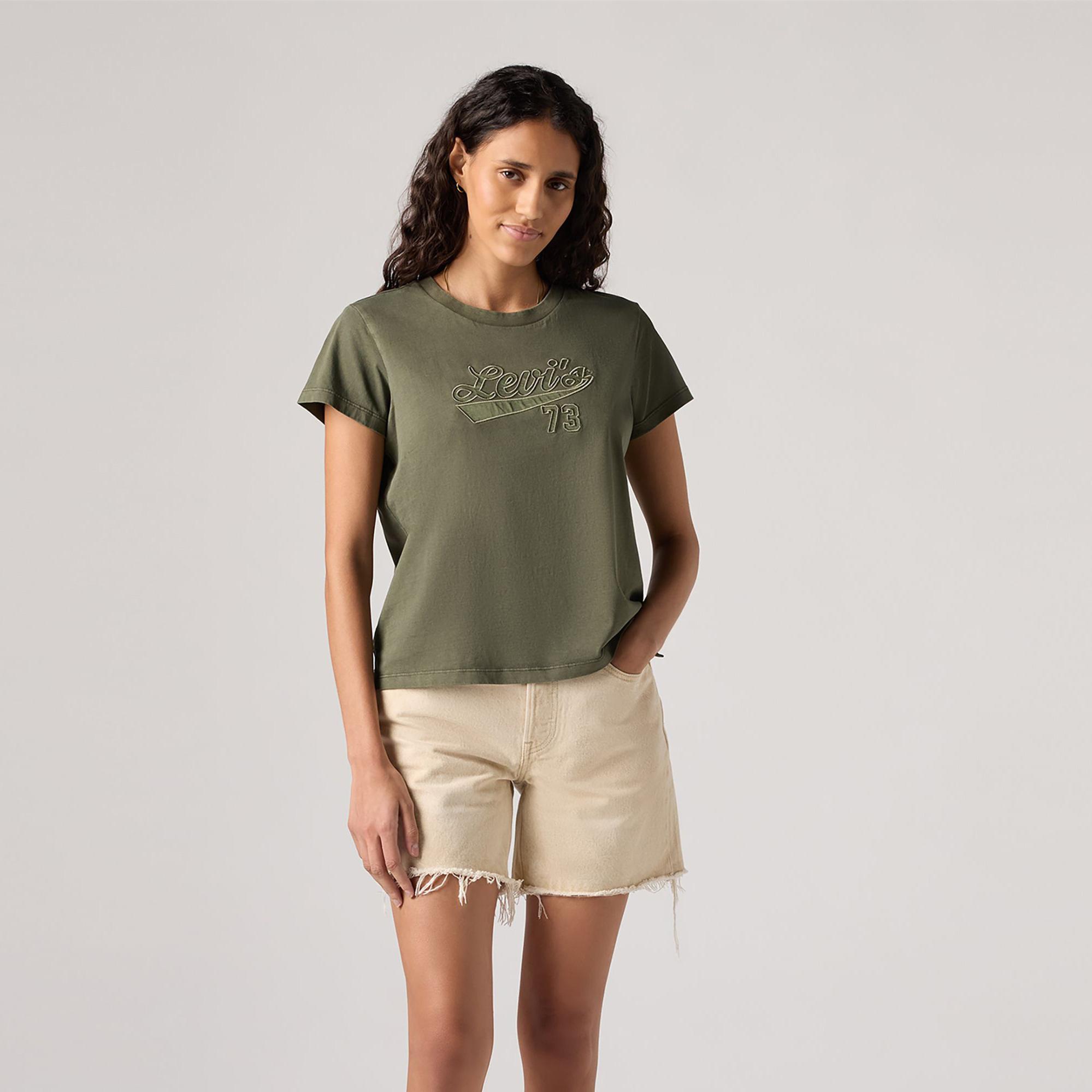 Levi's Graphic Boxy Kadın Haki T-Shirt A8804-0040 | FashFed